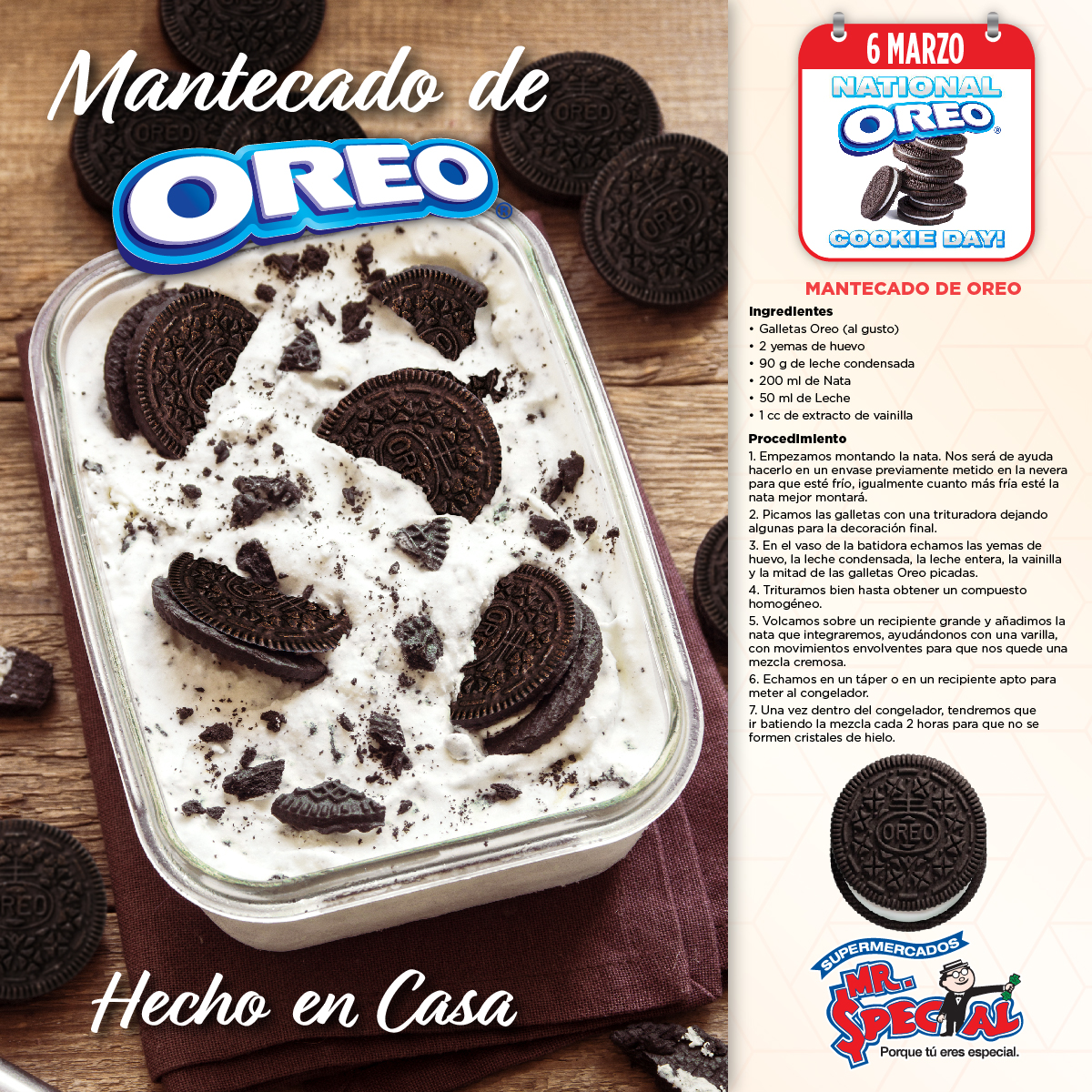 Supermercados Mr. Special- Recetas: Mantecado de Oreo